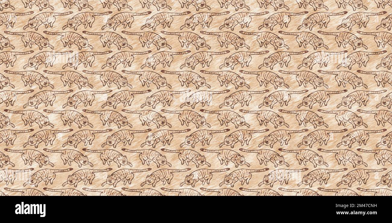 Cute safari wild tiger animal border for babies room decor. Seamless ...