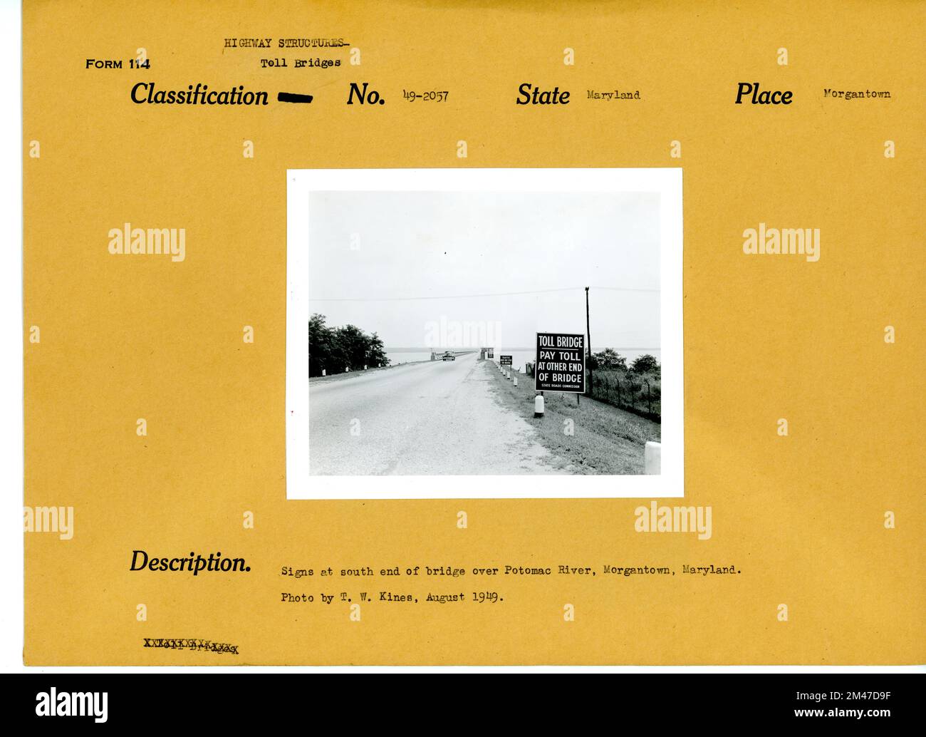Toll bridge, Potomac River Bridge. Original caption: Toll bridge ...