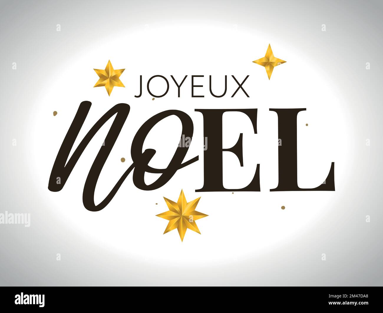 Merry Christmas in French language. Joyeux Noel modern brush vector ...