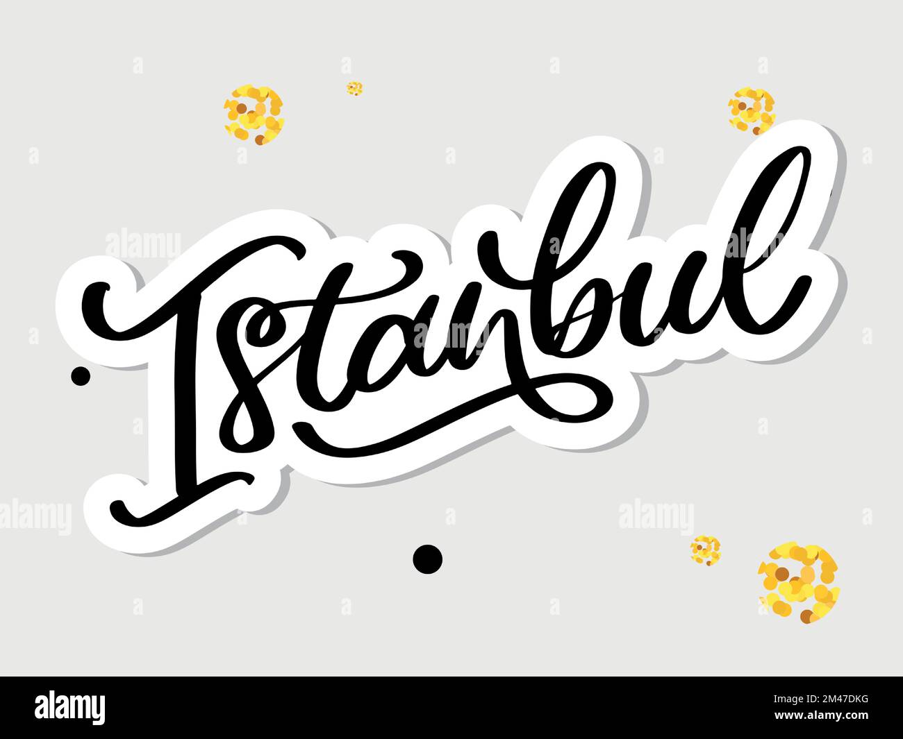 Istanbul. Hand lettering. Vector logo of Istanbul in black color with ...