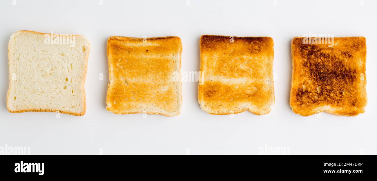 Set of sliced Toast Bread slices isolated on white background, top view ...