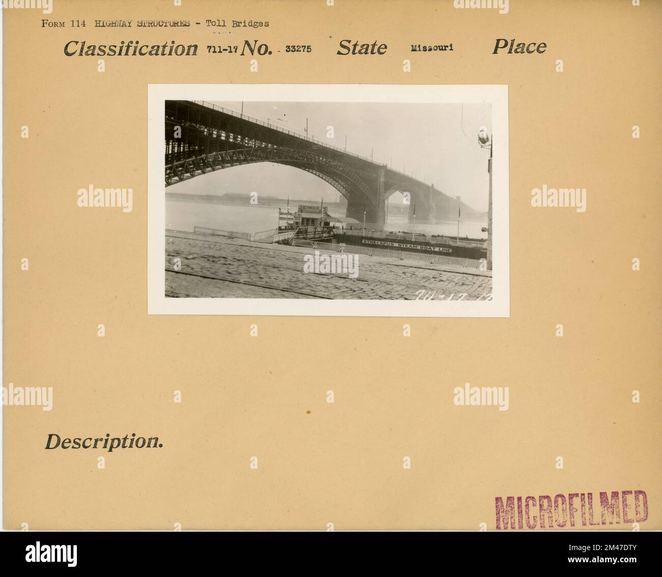 Missouri Toll Bridge. State: Missouri Stock Photo - Alamy