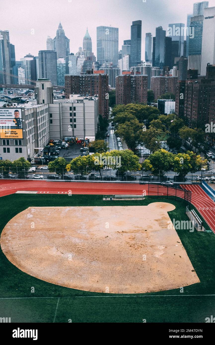New York Manhattan, 02.10 - 10.10.22: Ein Baseball Feld und im ...