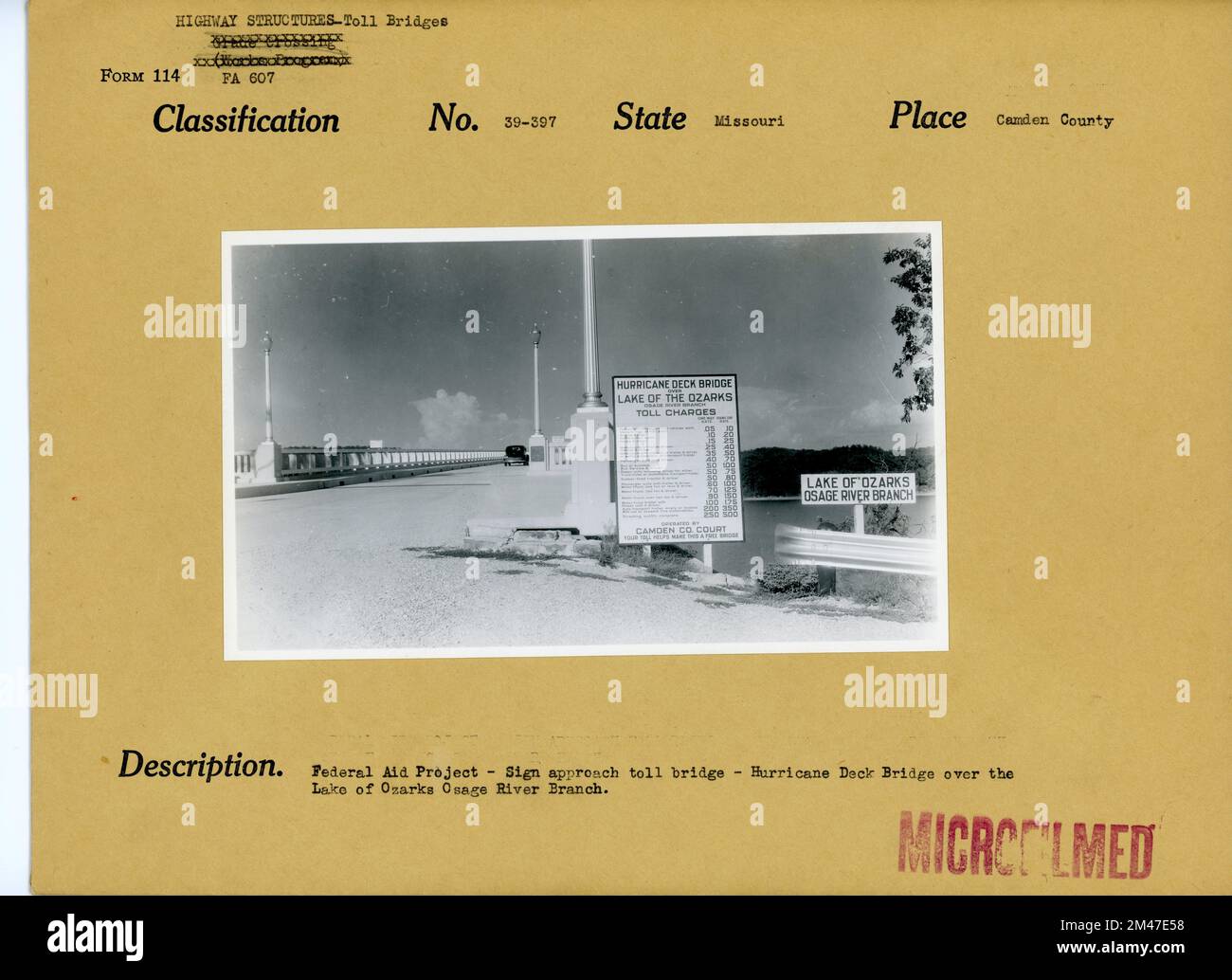 Federal Aid Project- Hurricane Deck Bridge. Original caption: Federal ...