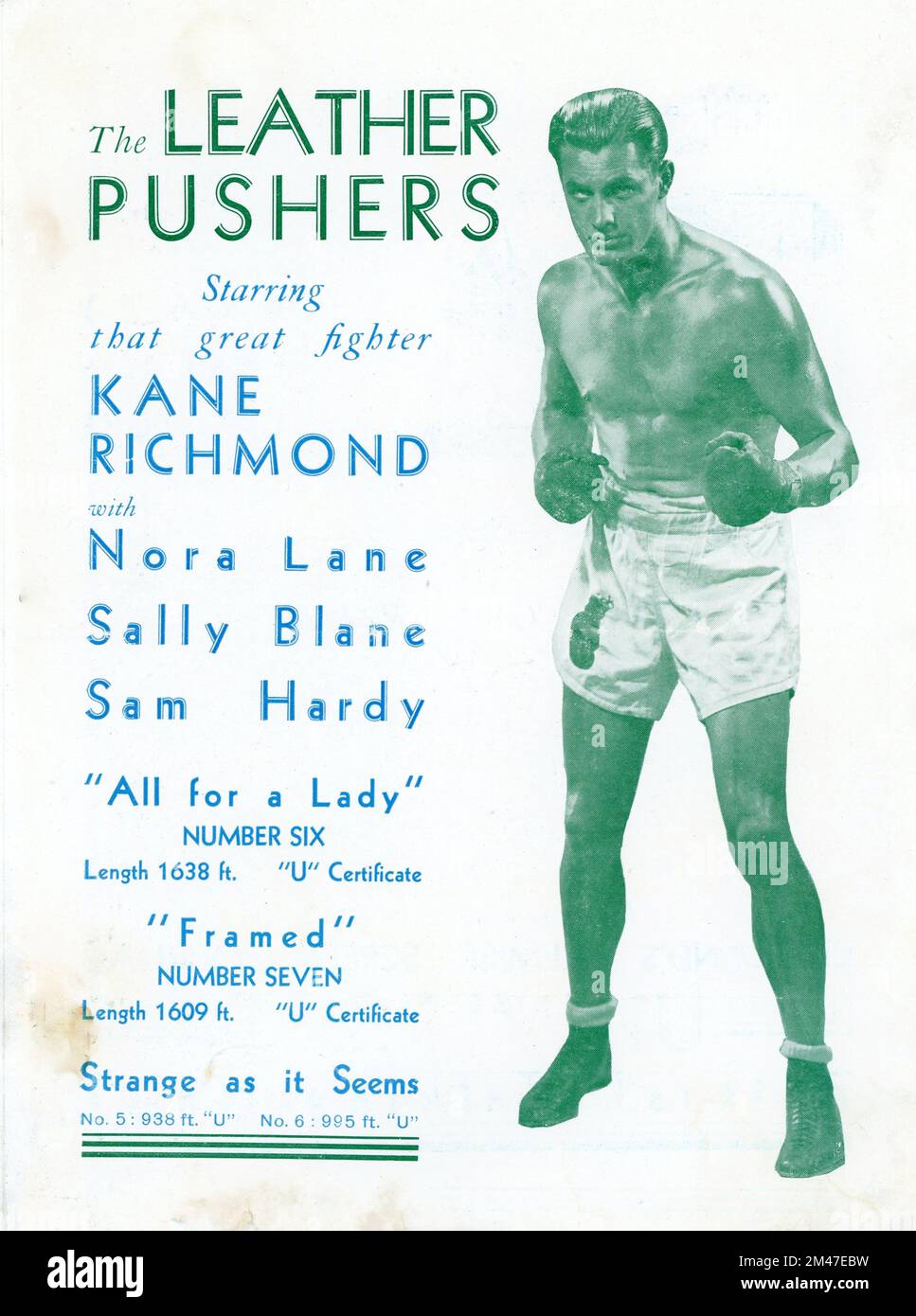 KANE RICHMOND SALLY BLANE and SAM HARDY in a series of ten 2 Reel Boxing Dramas THE LEATHER ...