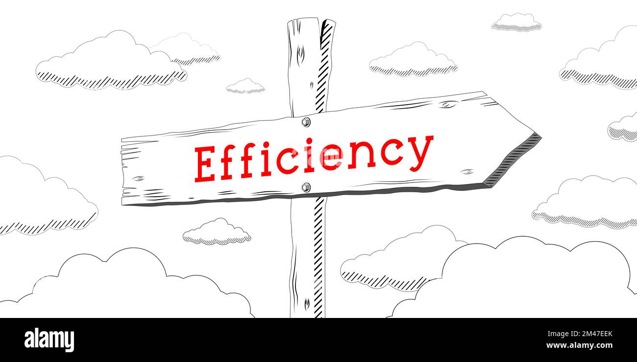 Efficiency - outline signpost with one arrow Stock Photo - Alamy