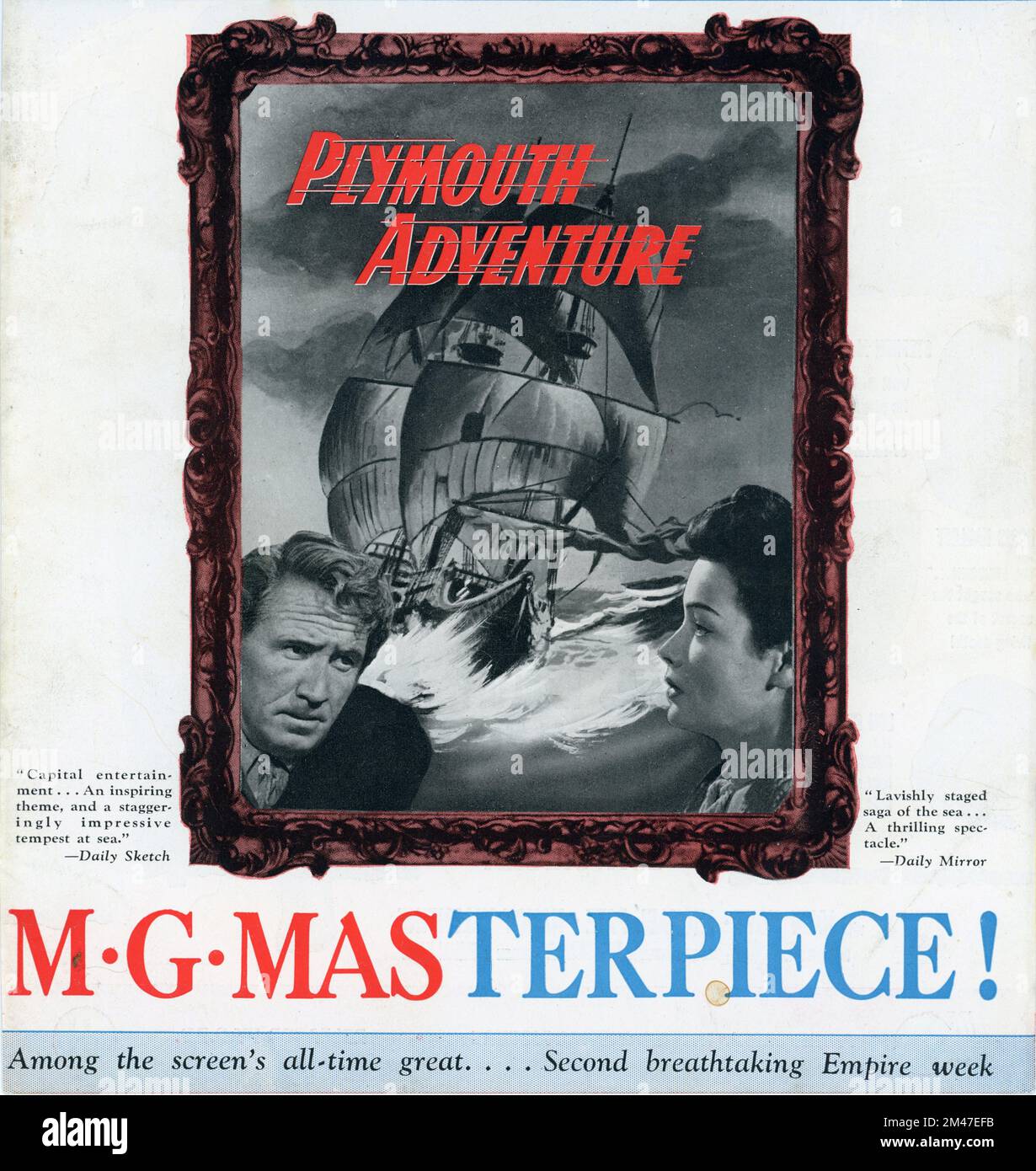 British Trade Ad for SPENCER TRACY and GENE TIERNEY in PLYMOUTH ...