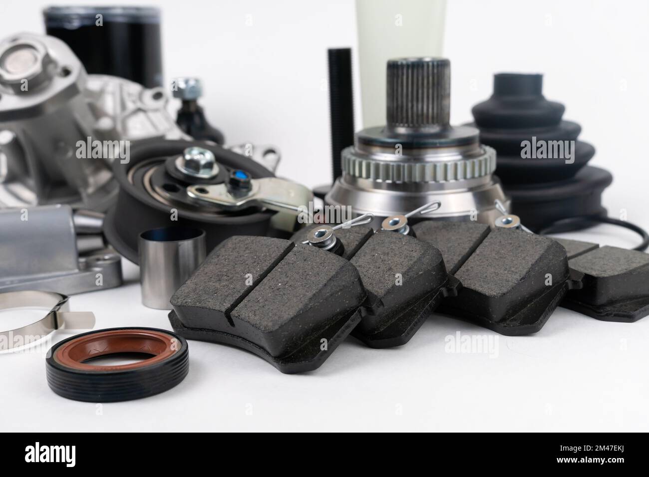 Auto parts spare parts car on white background. Auto parts store ...