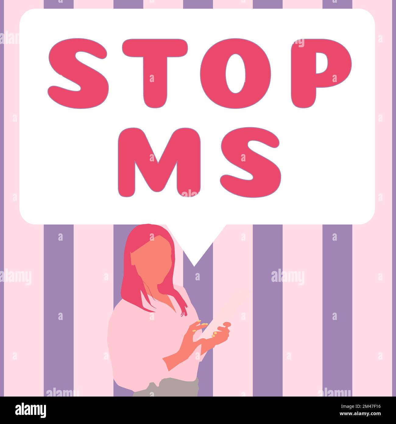 Conceptual caption Stop Ms. Word for prevent disease marked by patches ...