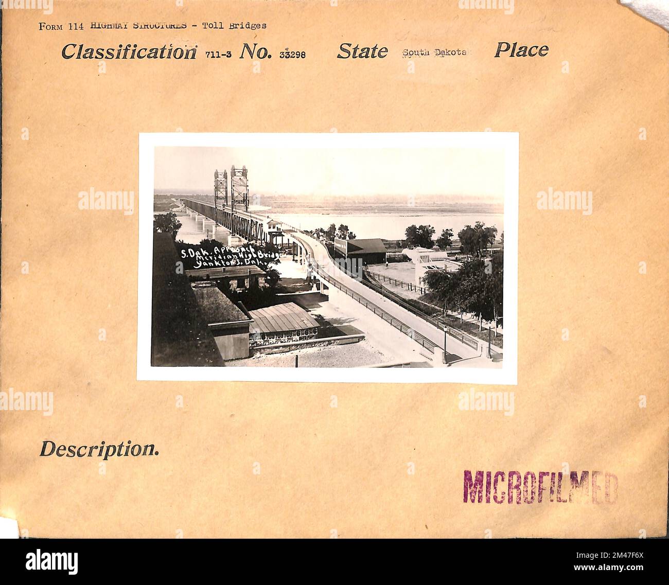 Approach to the Meridian High Bridge, Yankton, South Dakota. Original ...