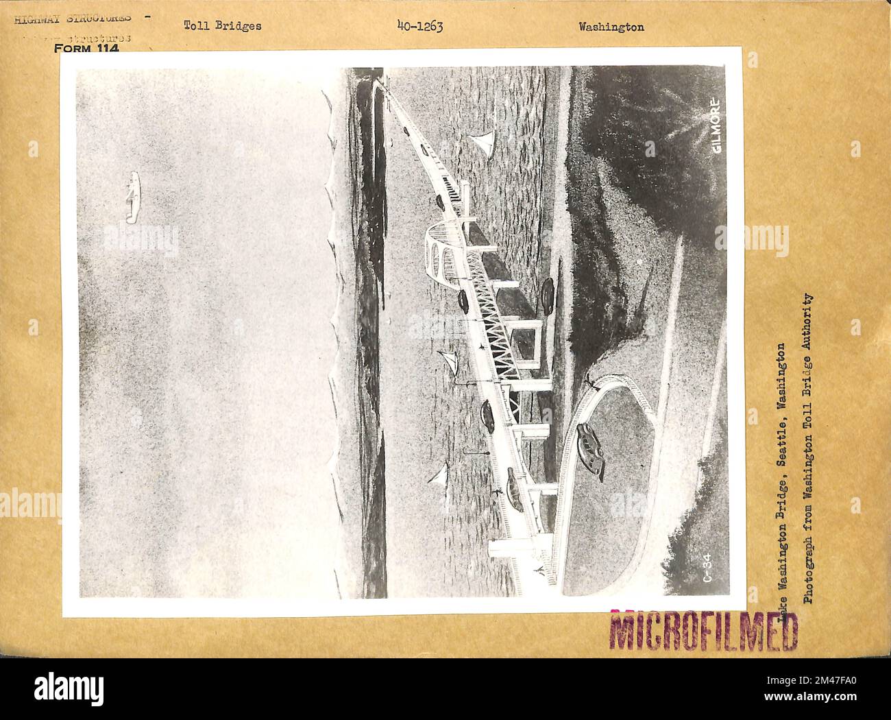 Lake Washington Bridge, Seattle, Washington. Original caption: Lake ...