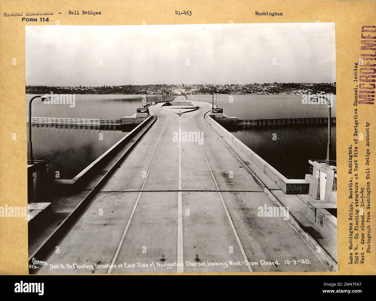 Lake Washington Bridge, Seattle, Washington. Original caption: Lake ...