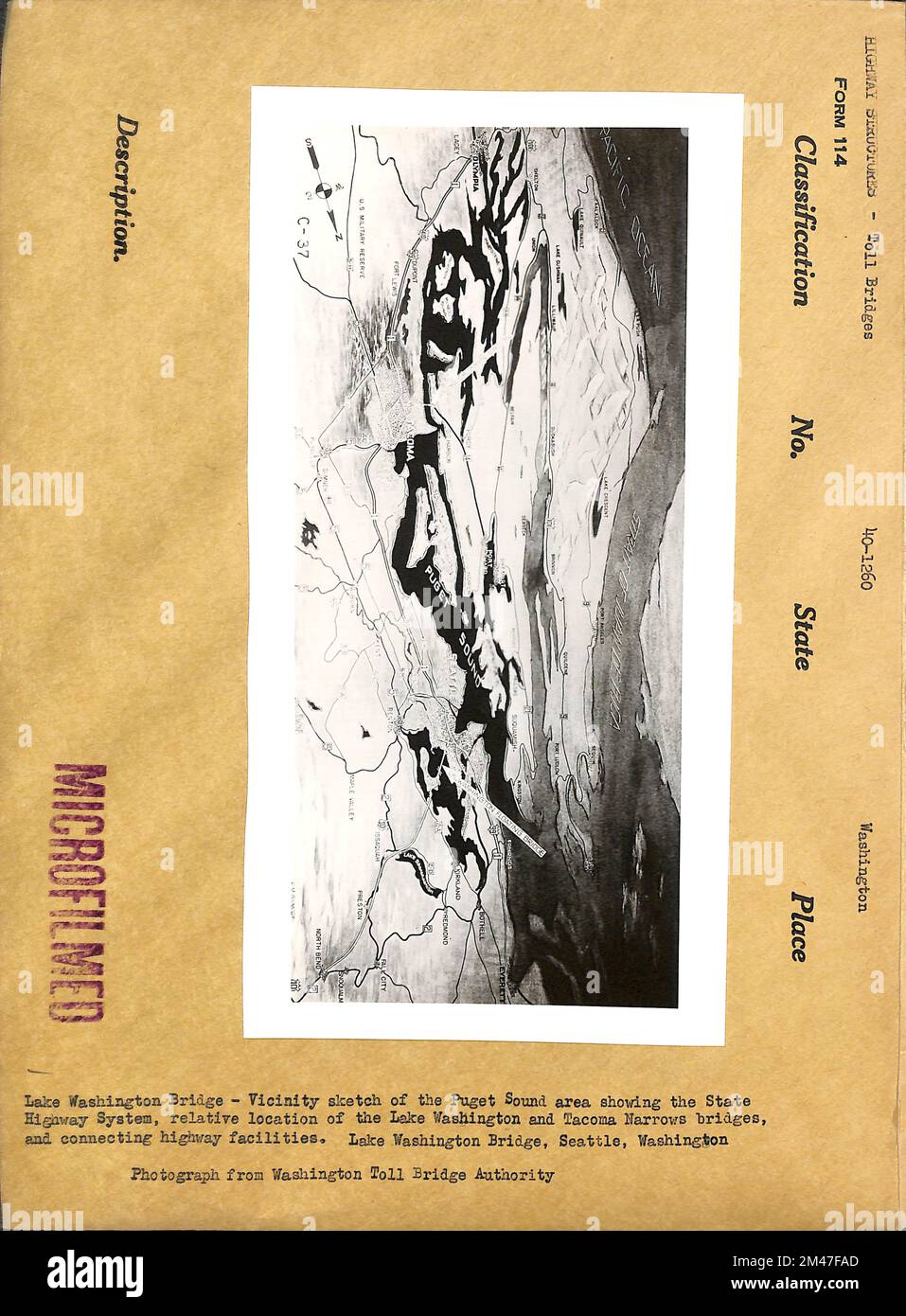 Lake Washington Bridge – Vicinity sketch of the Puget Sound area ...