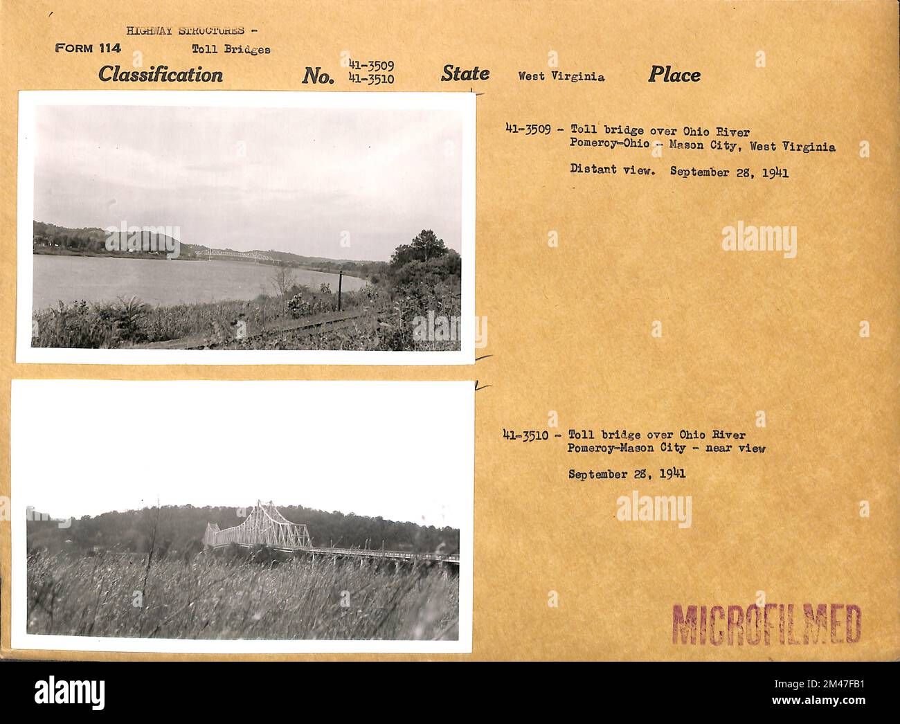 Toll Bridge over the Ohio River Pomeroy-Mason City. Original caption ...