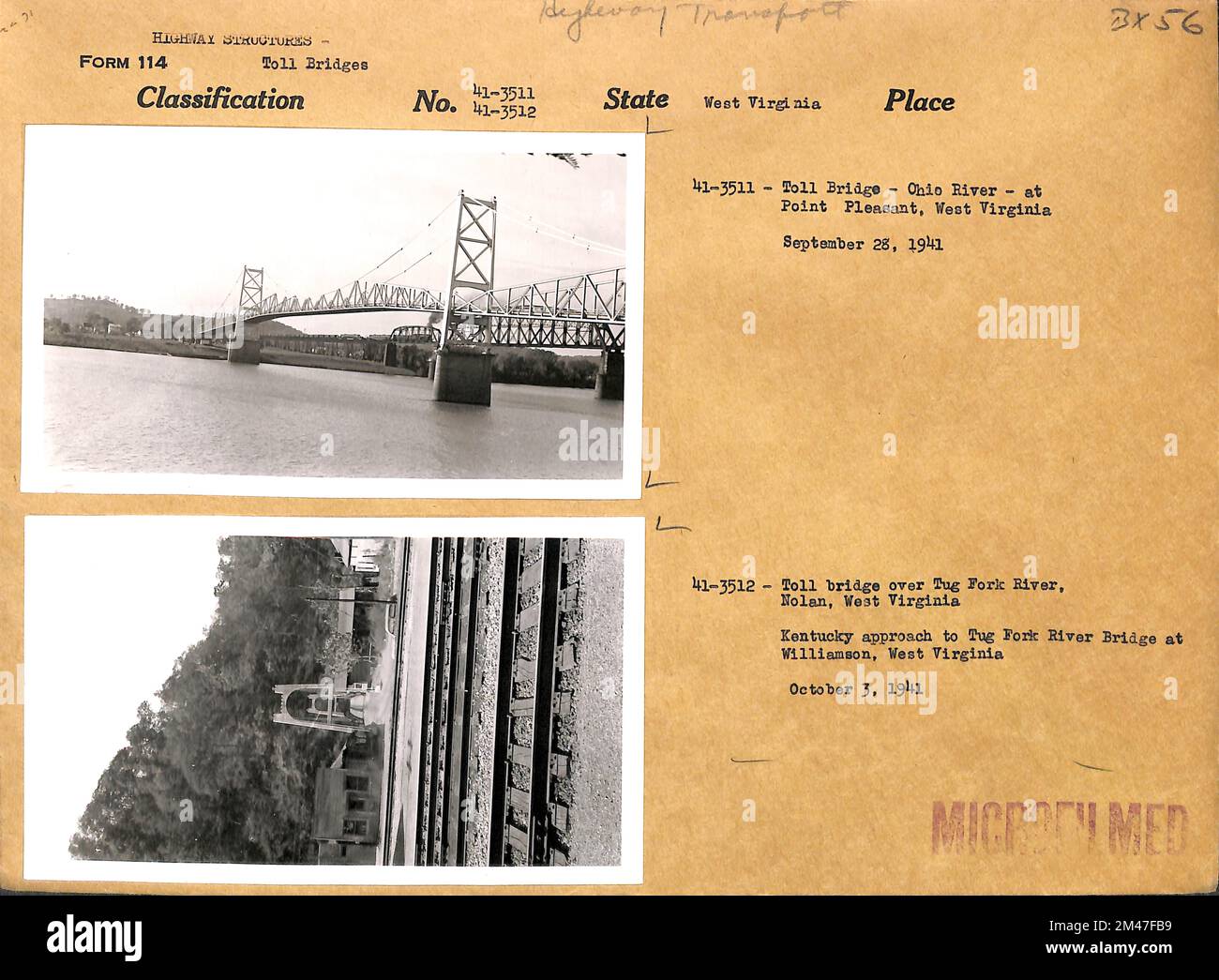 Toll bridge over the Ohio River at Point Pleasant, West Virginia and ...