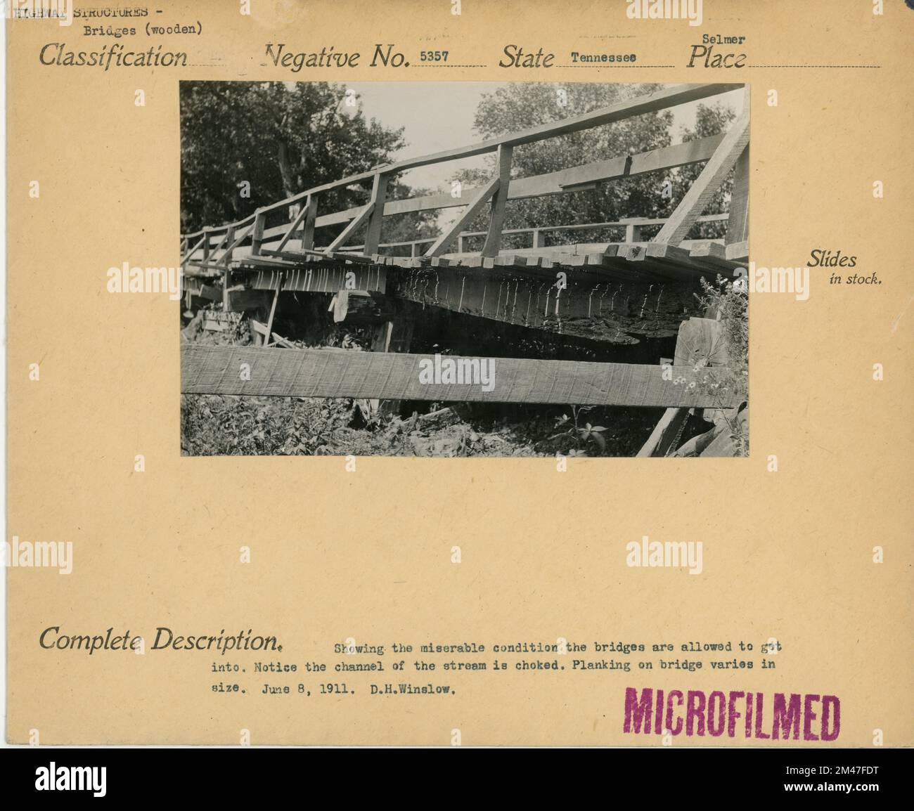 Showing the miserable condition the bridges are allowed to get into ...