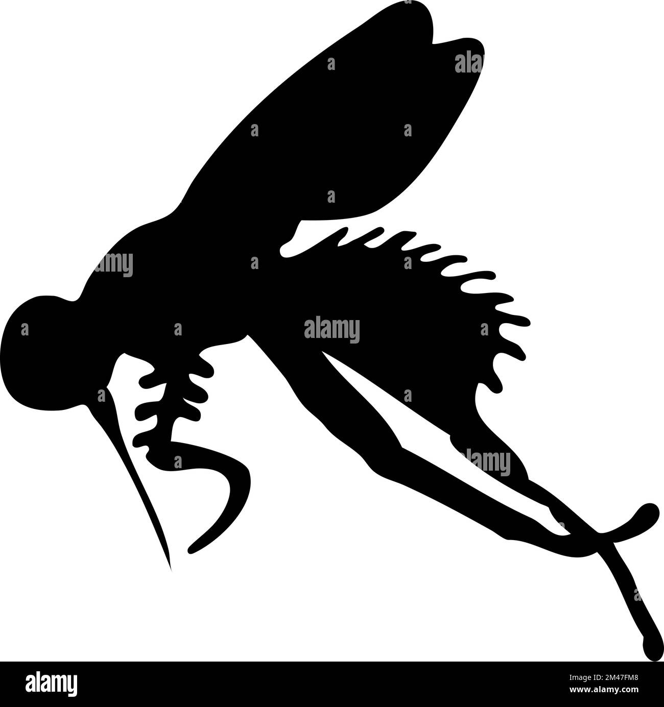 Silhouette of mosquito. Mosquito close-up. Vector mosquito icon on ...