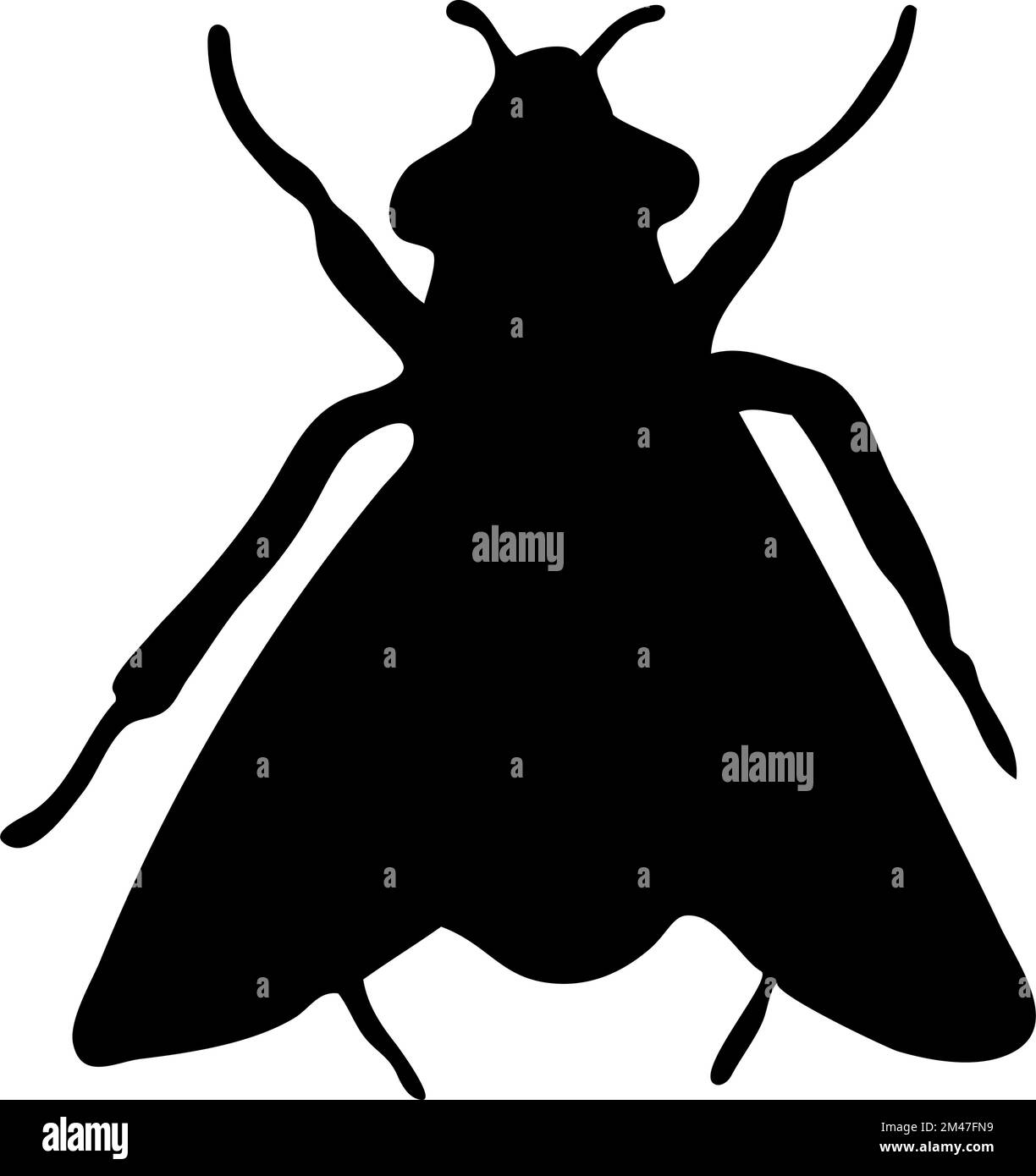 Silhouette of fly. Fly close-up detailed. Vector fly icon on white ...