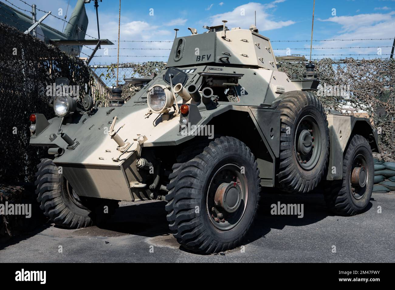 light armored military vehicle, it is a Daimler Motor Company Ferret ...