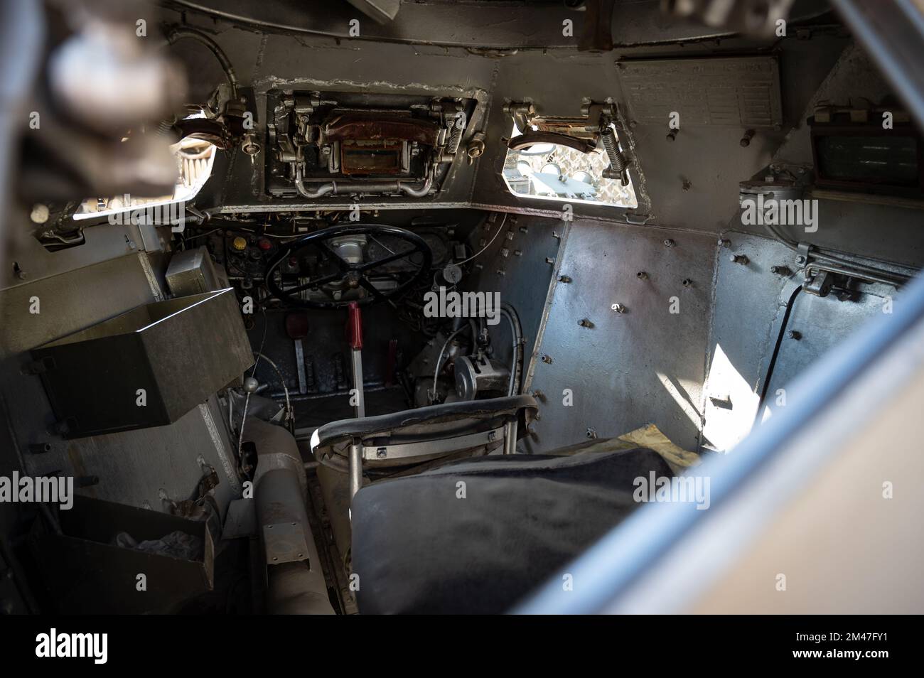 Light military armored vehicle, it is a Daimler Motor Company Ferret ...