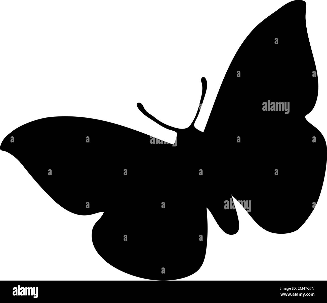 Silhouette of butterfly. Butterfly close-up detailed. Vector butterfly ...