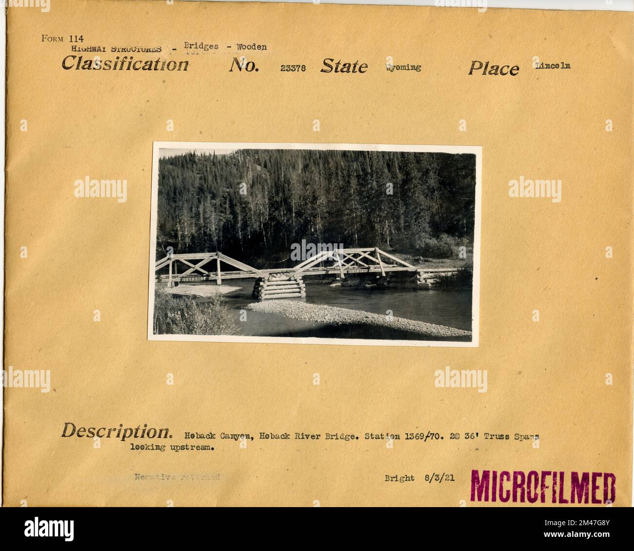 Hoback River Bridge. Original caption: Hoback Canyon, Hoback River ...