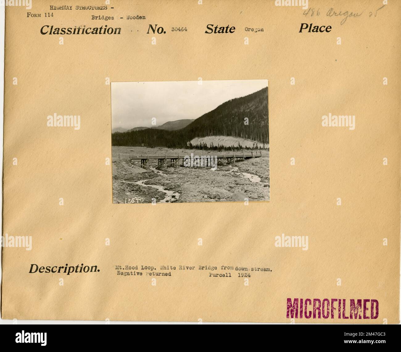White River Bridge on Mt. Hood Loop Road. Original caption: Mt. Hood ...