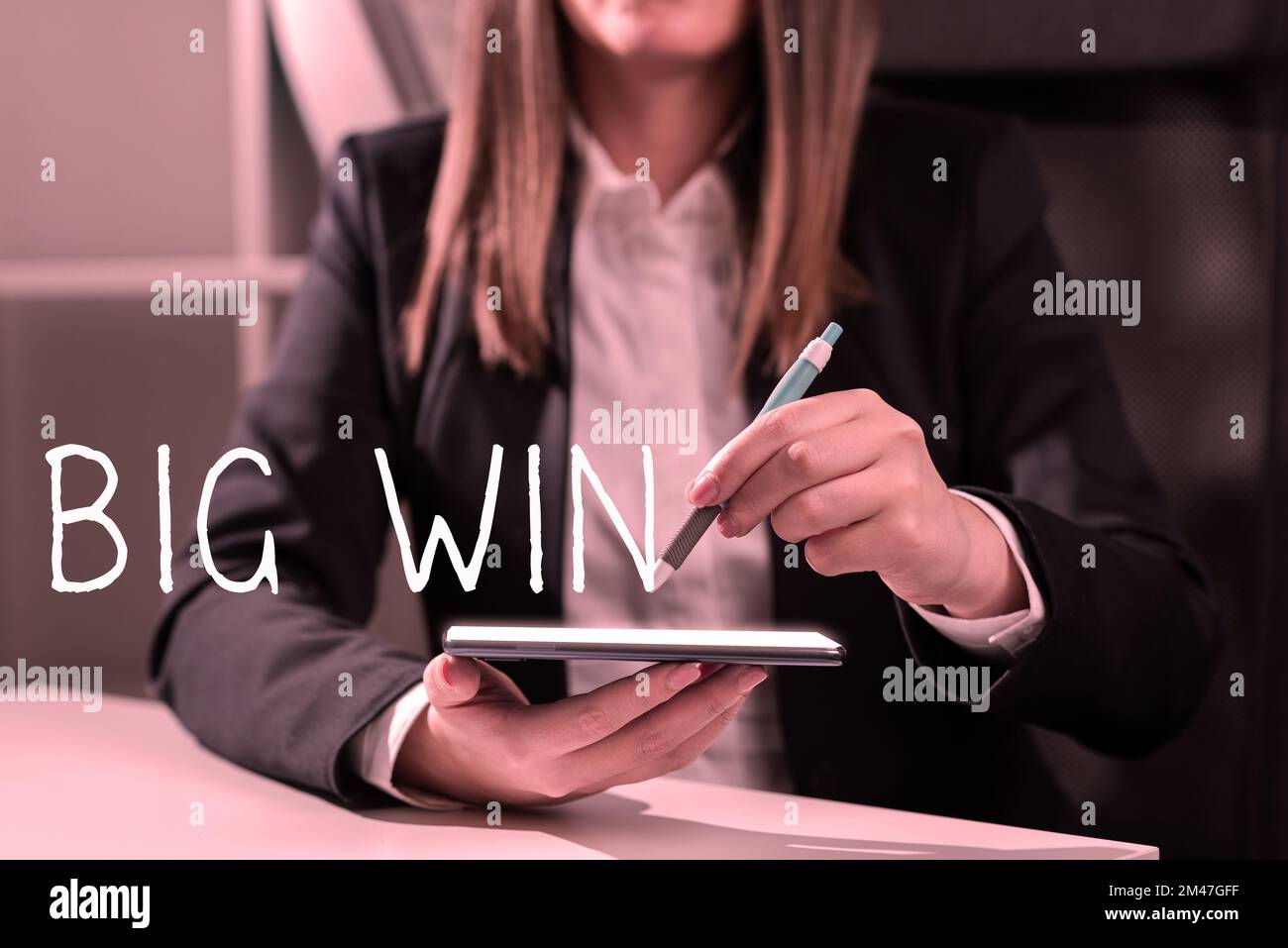 Text showing inspiration Big Win. Business concept having won an ...