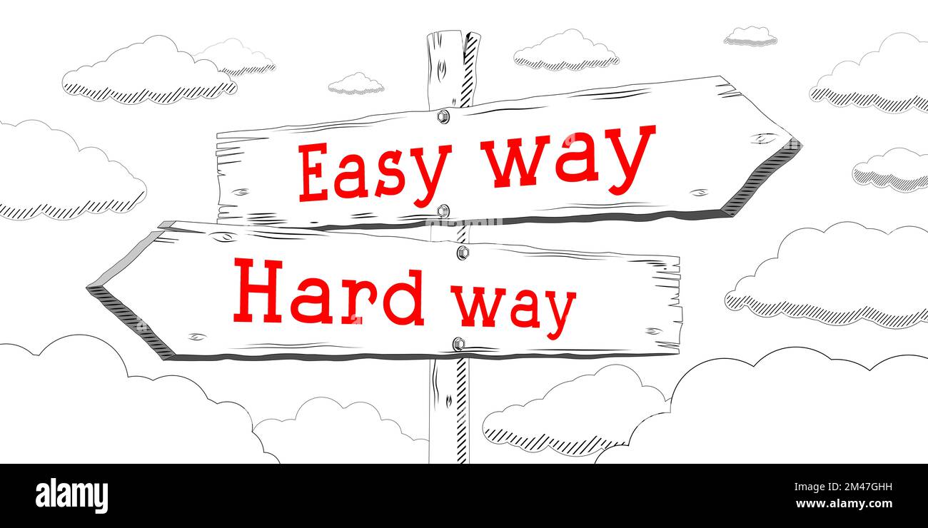 Easy hard arrows hi-res stock photography and images - Alamy