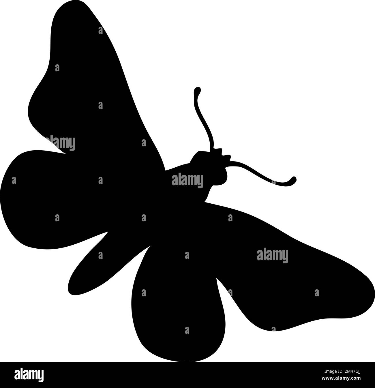 Silhouette of moth. Moth close-up detailed. Vector moth icon on white ...
