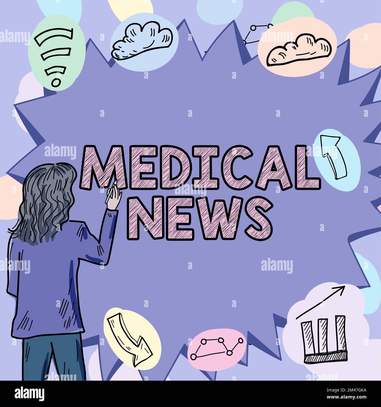 Text caption presenting Medical News. Concept meaning report or ...