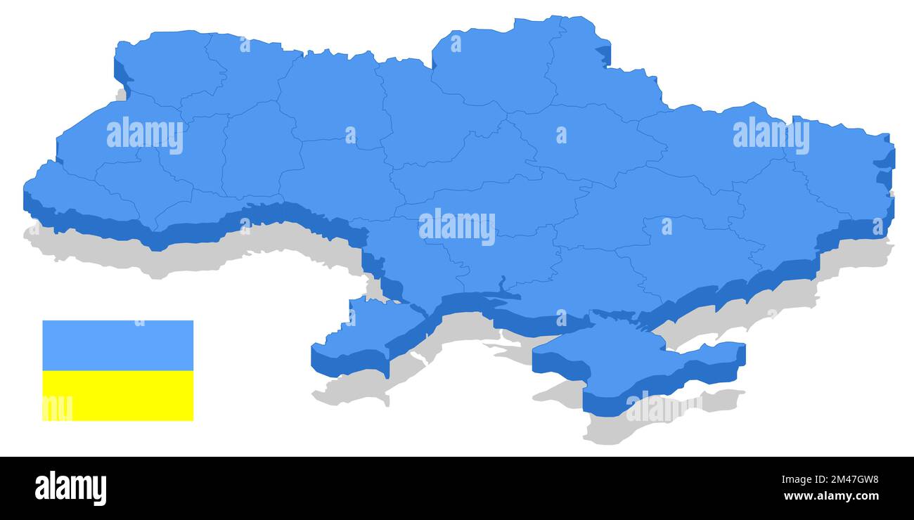 Isometric Ukraine Map. Ukraine is a country in Eastern Europe Stock ...
