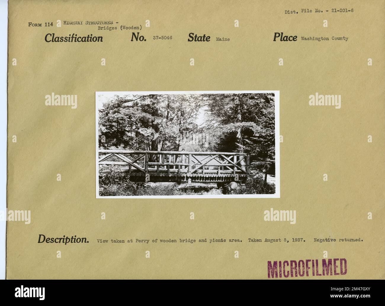 Wooden Bridge. Original caption: View taken at Perry of wooden bridge ...