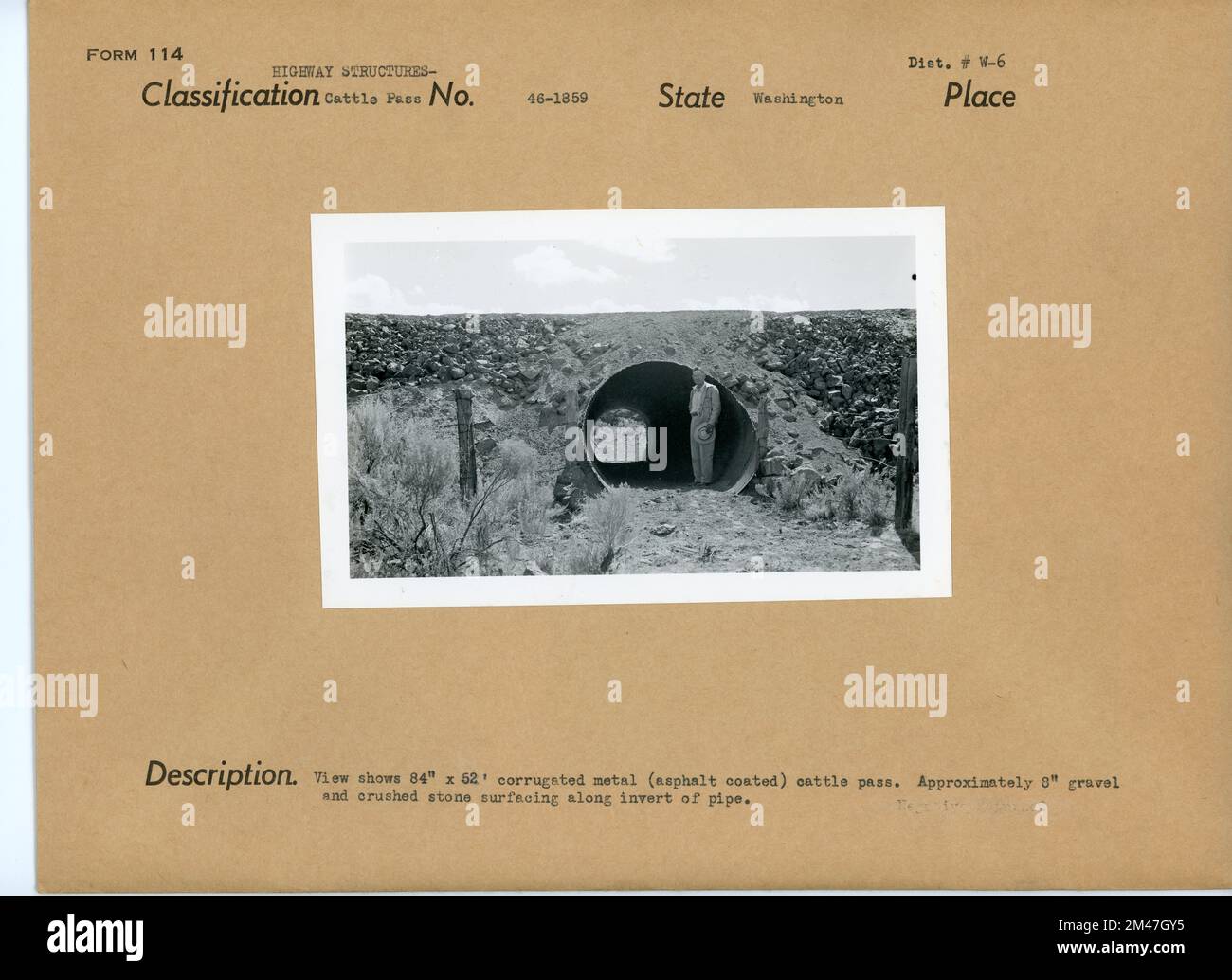 View shows 84" x 52' corrugated metal (asphalt coated) cattle pass ...