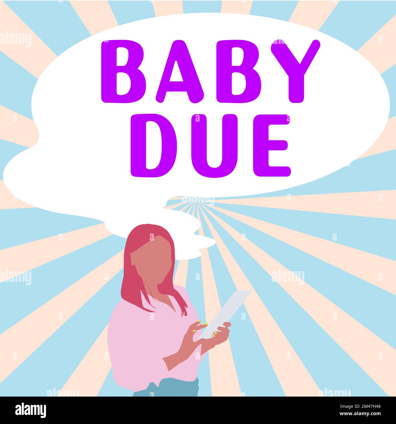 Text sign showing Baby Due. Business idea about to born Under ...