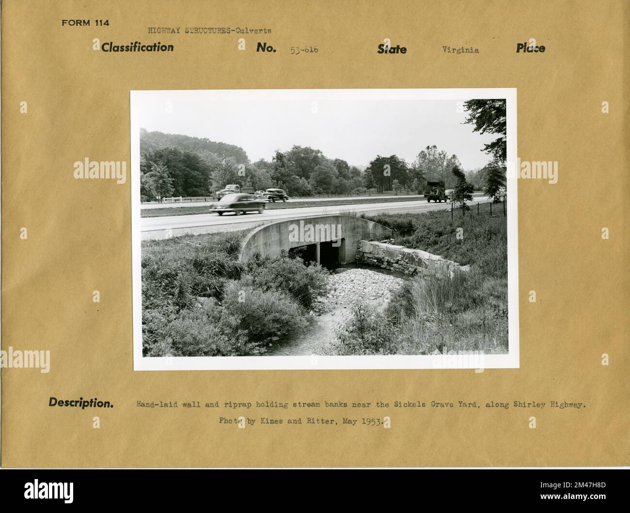 Hand-laid wall and riprap holding stream banks near the Sickels ...