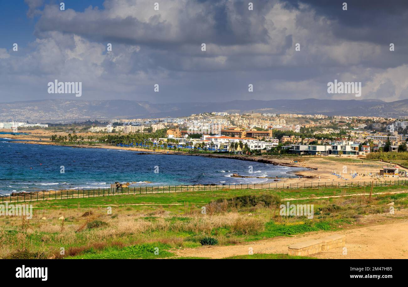 Lighthouse beach paphos hi-res stock photography and images - Alamy