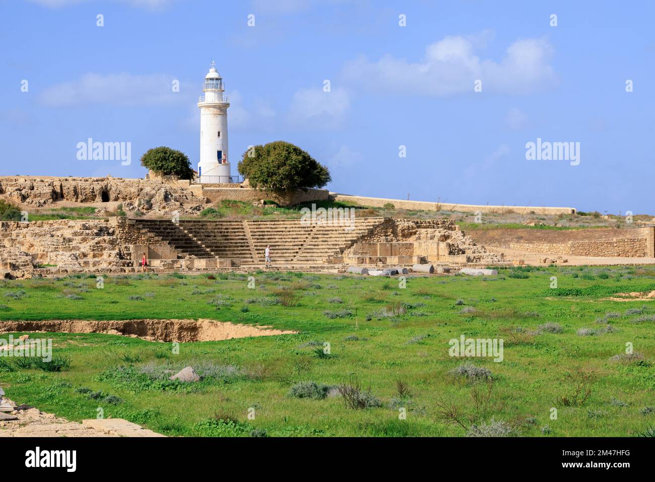 PAPHOS, CYPRUS - NOVEMBER 22: The Roman Odeon and the Lighthouse are ...
