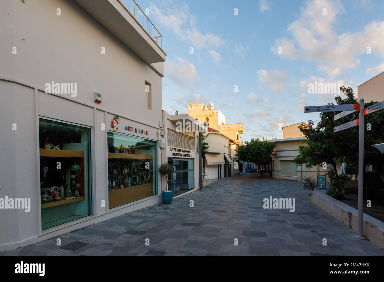 PAPHOS, CYPRUS - NOVEMBER 23: Shops are still closed after the tourism ...