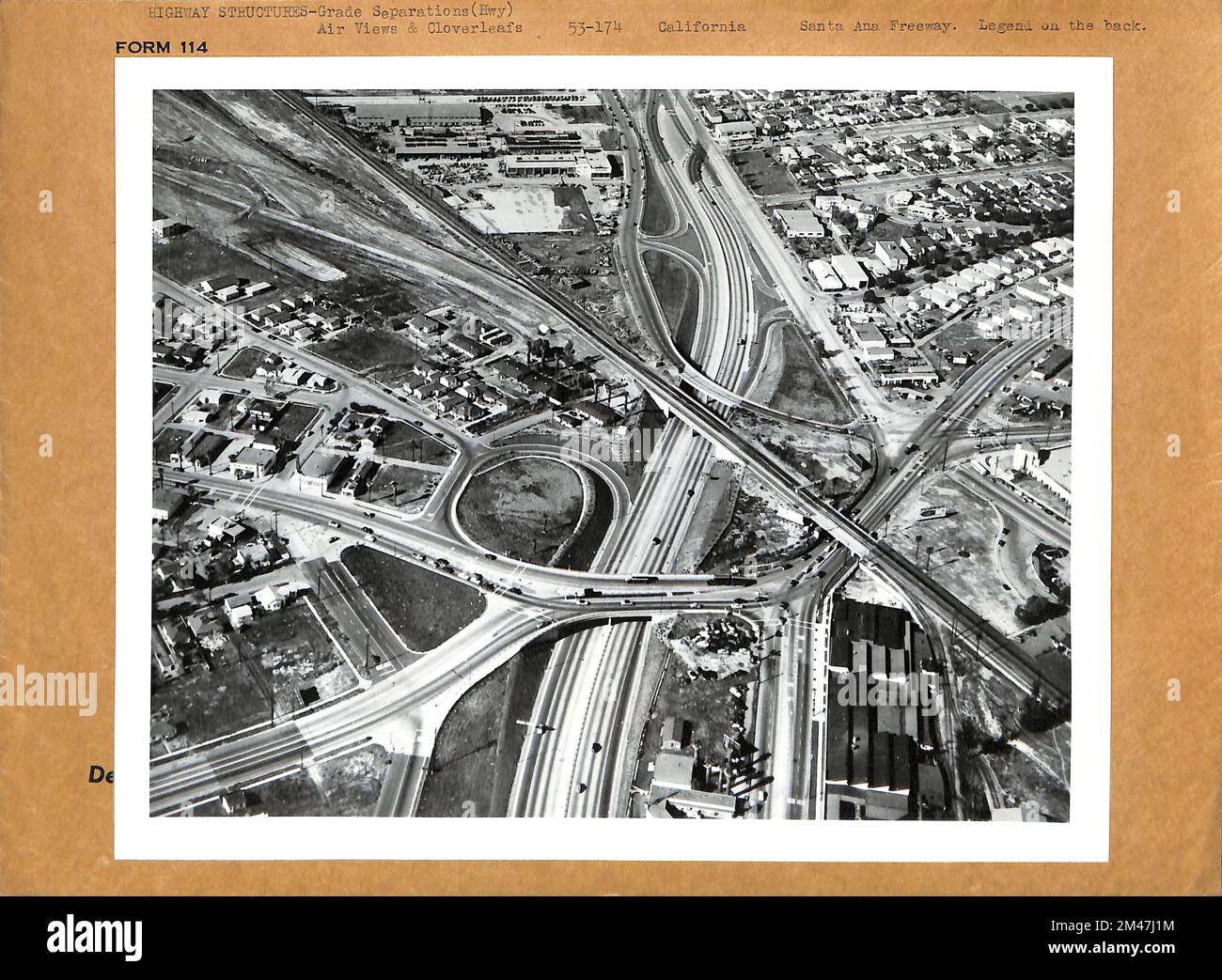 Santa Ana Freeway. Original caption: Los Angeles, California0-Aerial ...