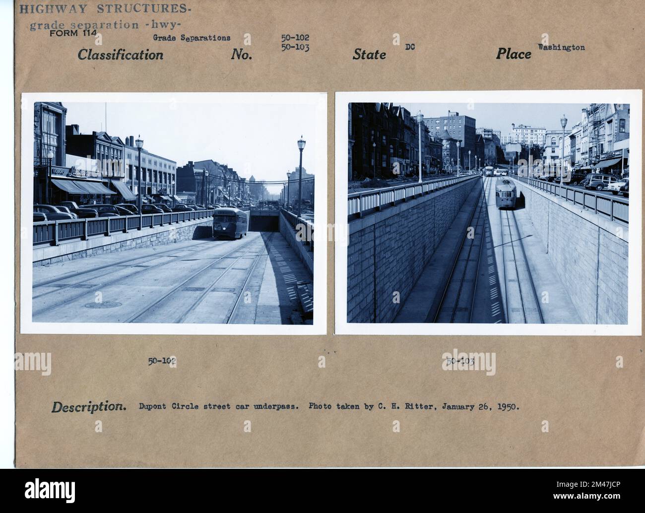 Dupont Circle Underpass. Original caption: Duupont Circle street car ...