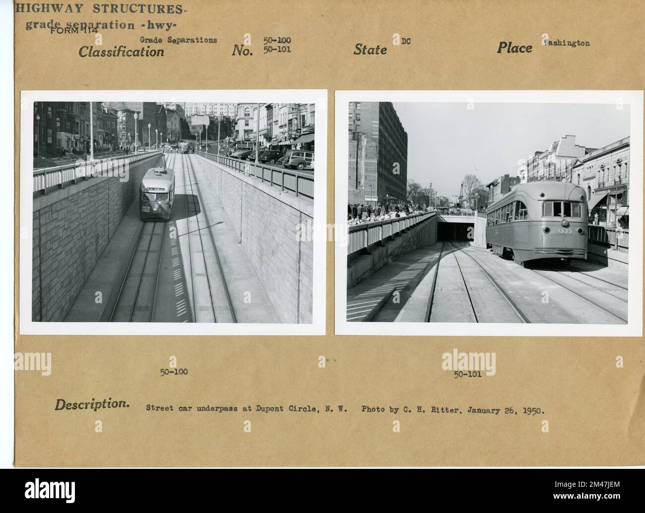 Dupont Circle Underpass. Original caption: Street car underpass at ...