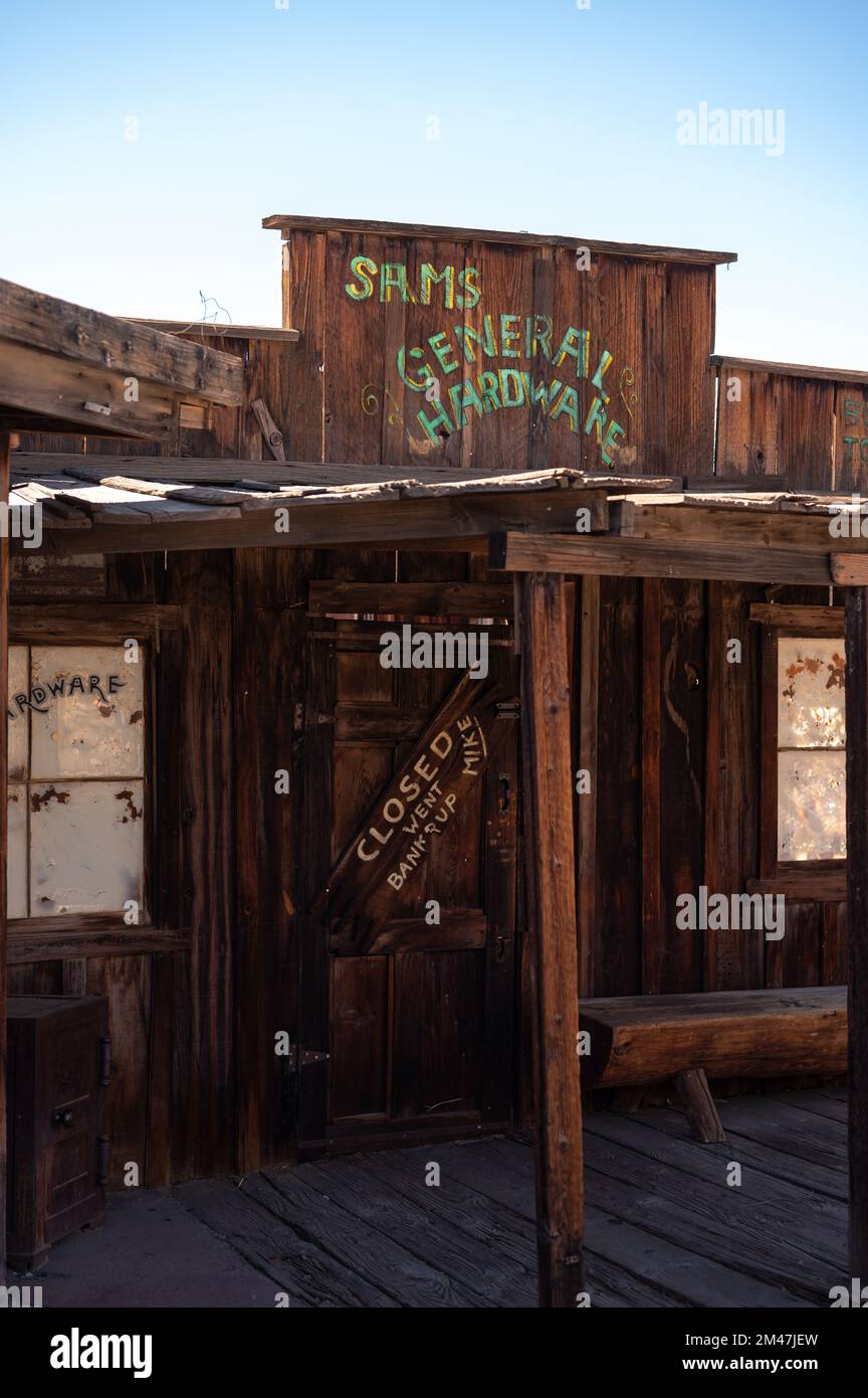 Closed old hardware general store in wild west ghost town Stock Photo - Alamy
