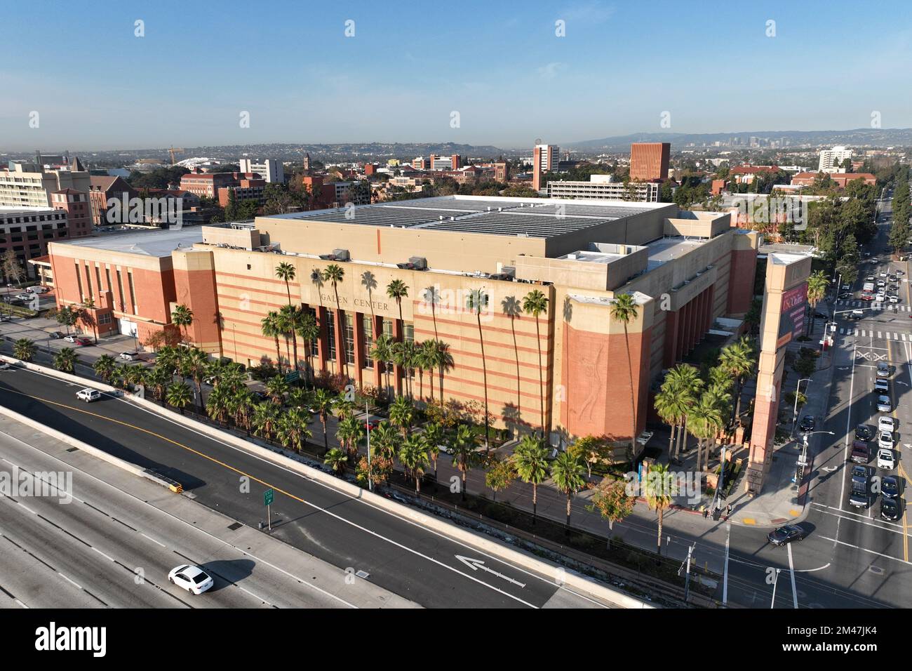 A general overall aerial view of the Galen Center on the campus of the ...