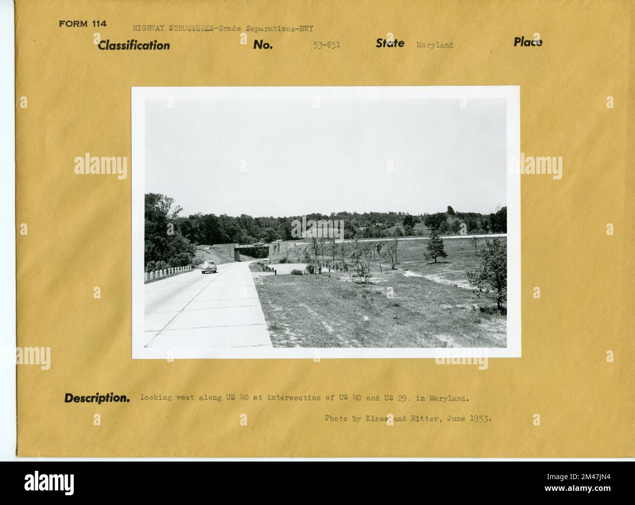 Intersection of US 40 and US 29. Original caption: Looking west along ...