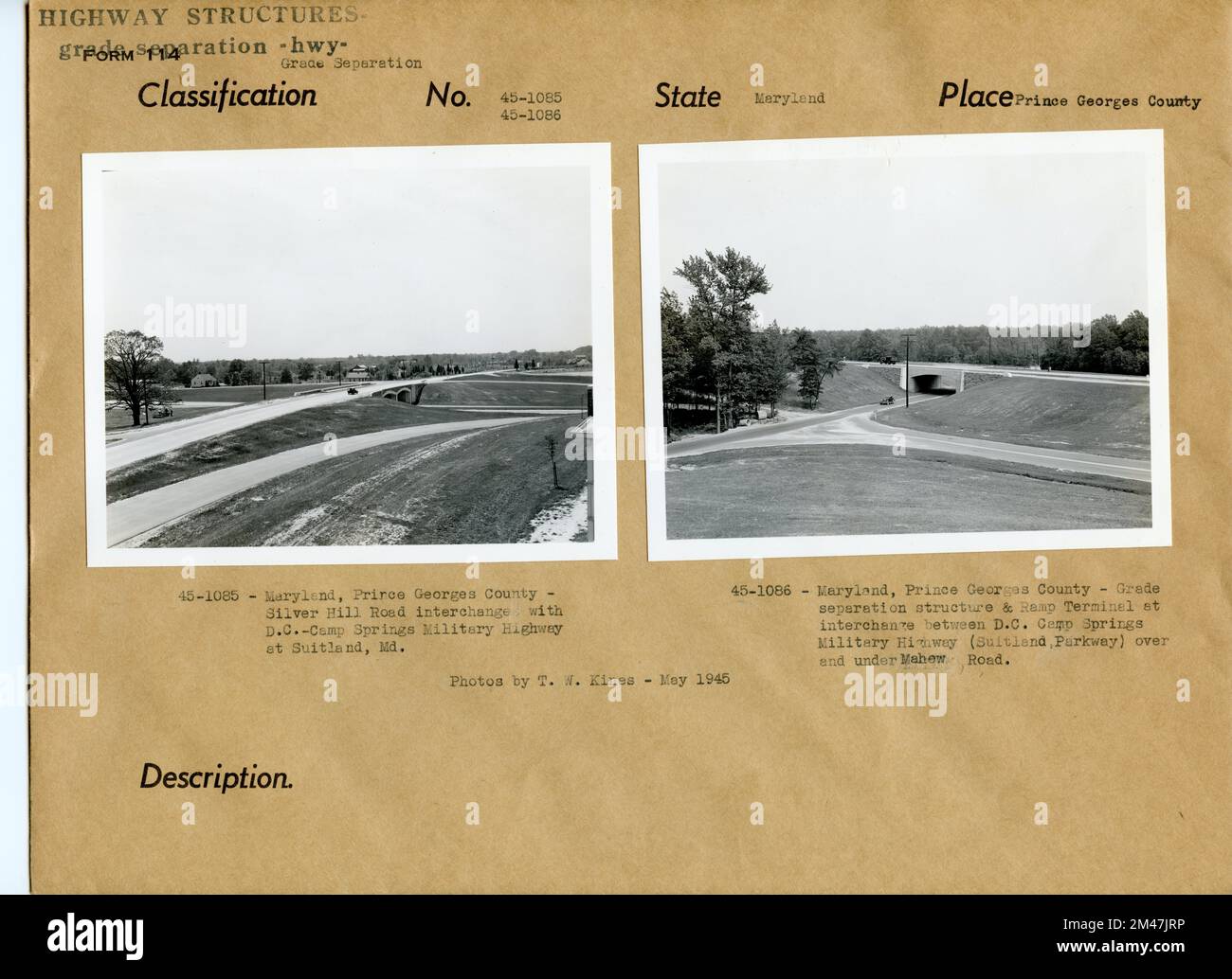 DC - Camp Springs Military Highway interchanges. Original caption: 45 ...