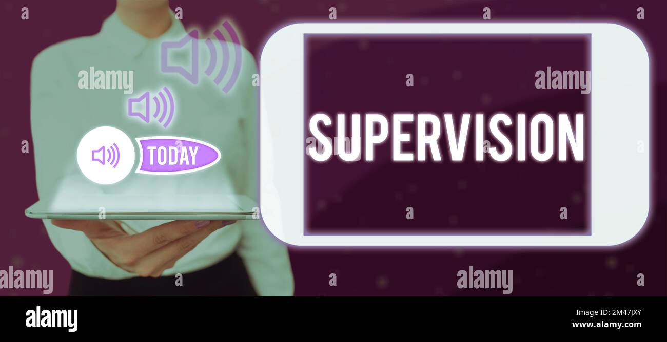 Inspiration showing sign Supervision. Internet Concept monitoring and ...