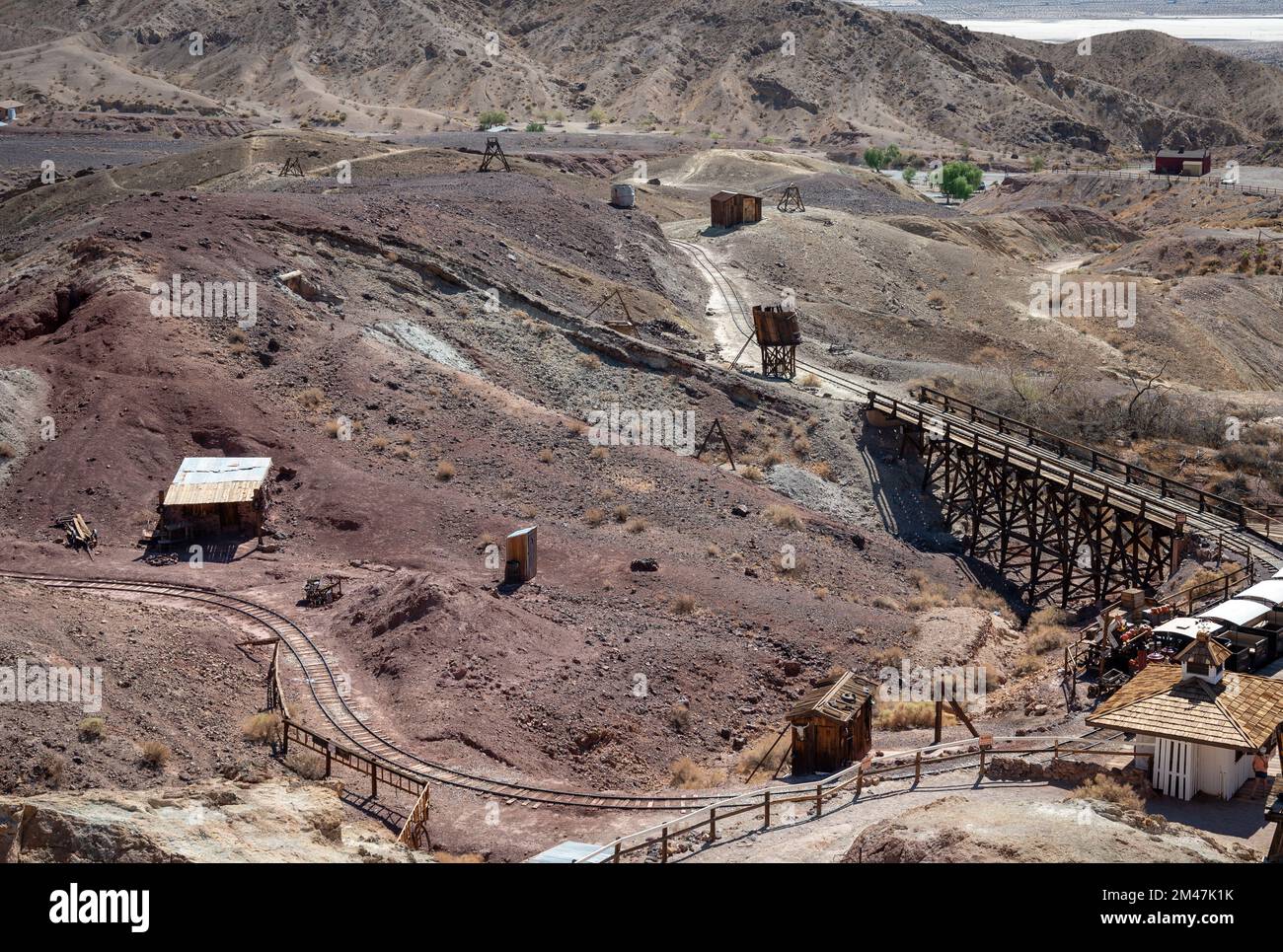 Landscape of the old mining area of Calico in the desert Stock Photo ...