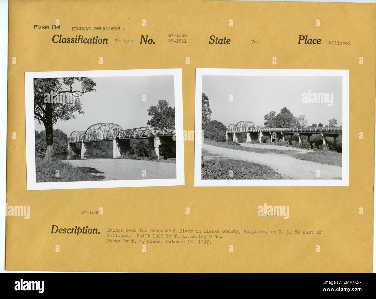 Bridge over the Shenandoah River in Clarke County, Virginia. Original ...