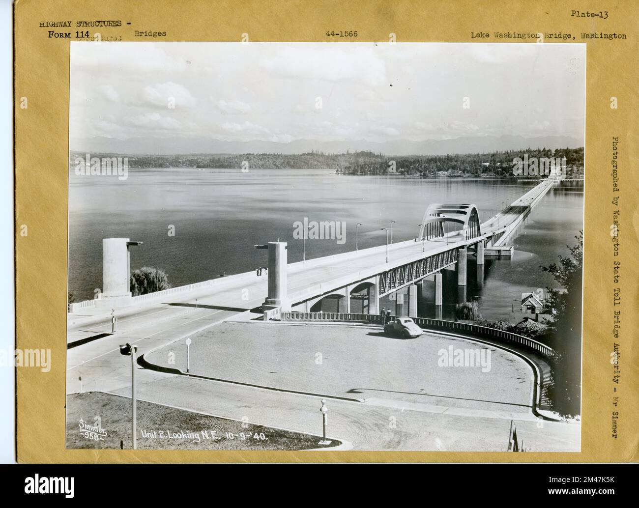 Lake Washington Bridge. Original caption: Lake Washington Bridge ...